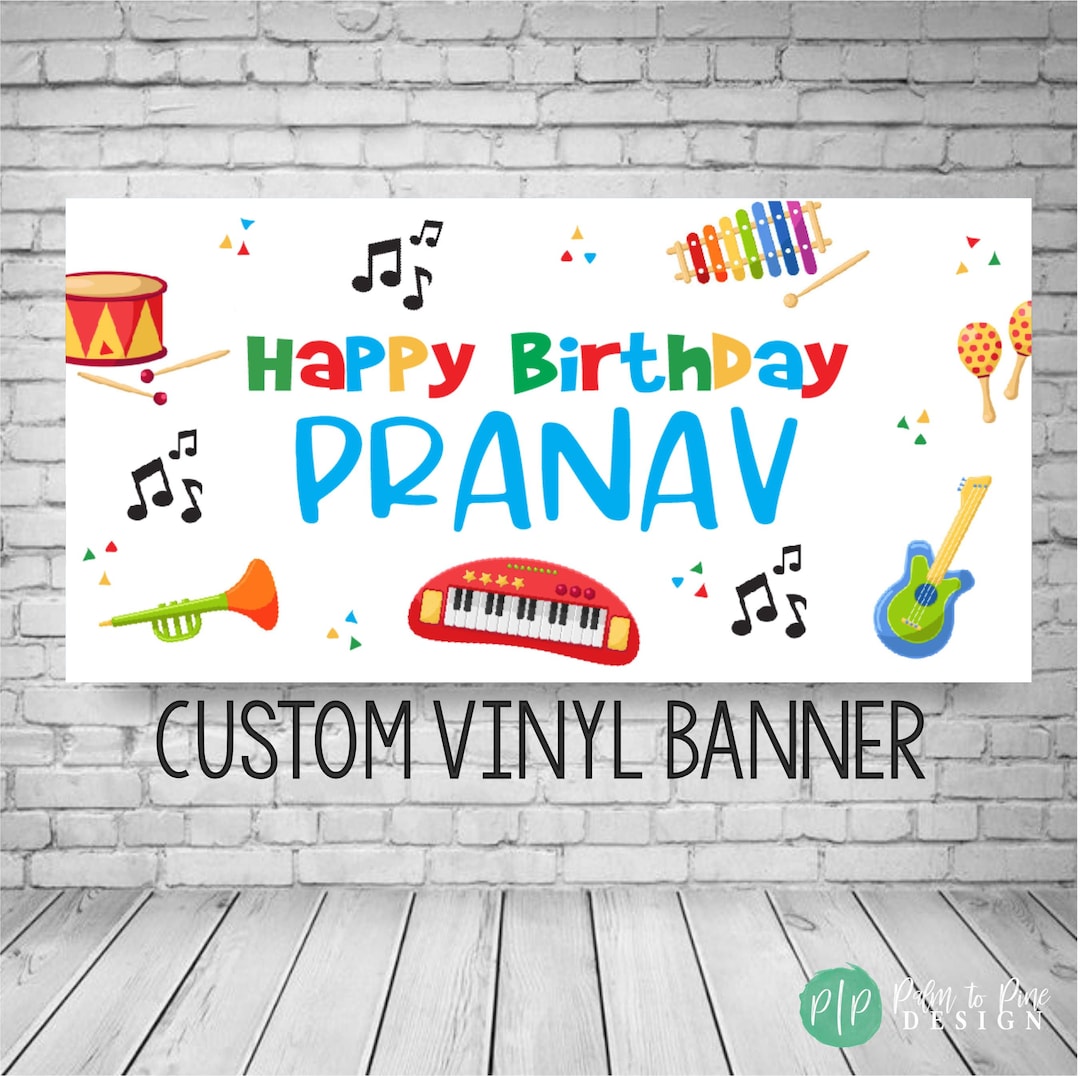 Music Birthday Backdrop, Kids Birthday Banner, Musical Birthday Party ...