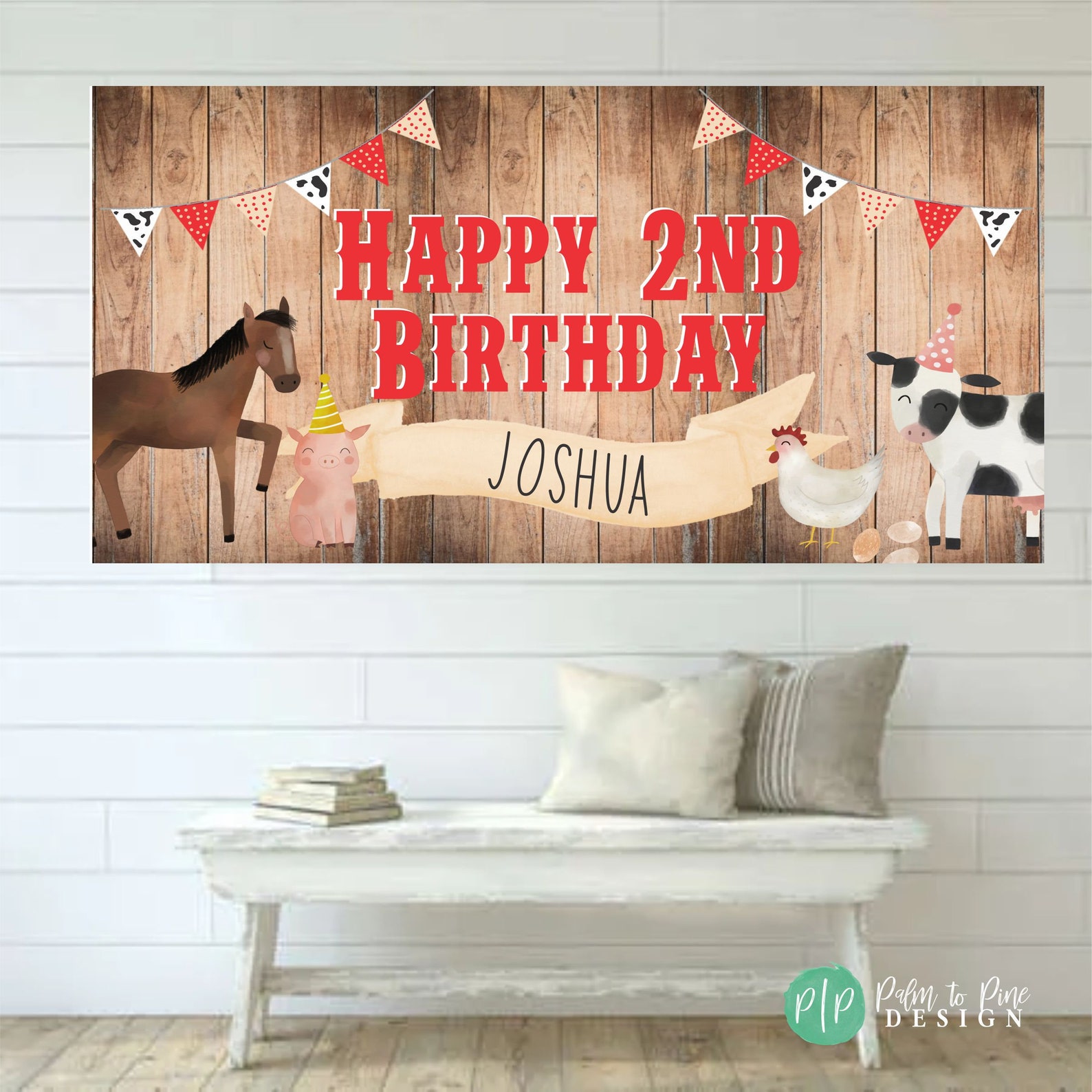 Farm Birthday Banner Barnyard Party Decor Farm Birthday - Etsy