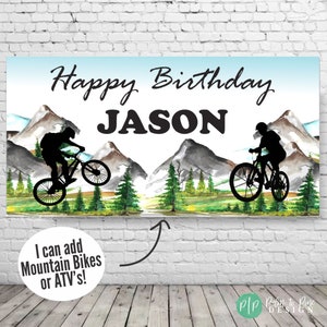 The Great Outdoors Birthday Banner, Personalized Mountain Birthday ...