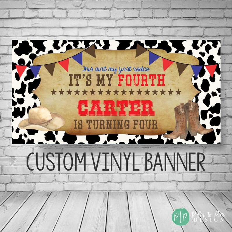 Cowboy Birthday Banner Cowboy Party Decor Cowgirl Birthday - Etsy