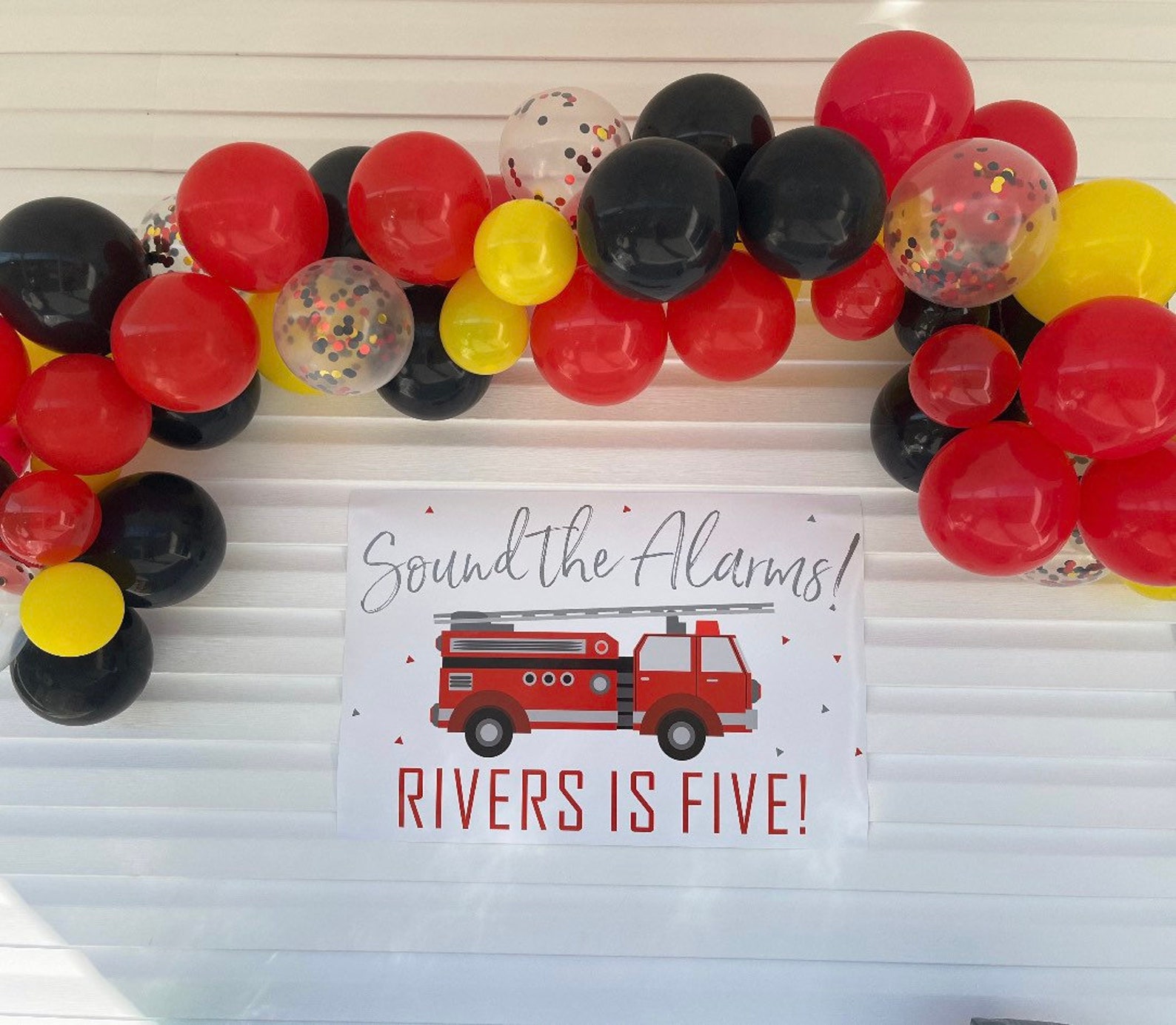 Firetruck Birthday Fire Truck Birthday Banner Firefighter - Etsy