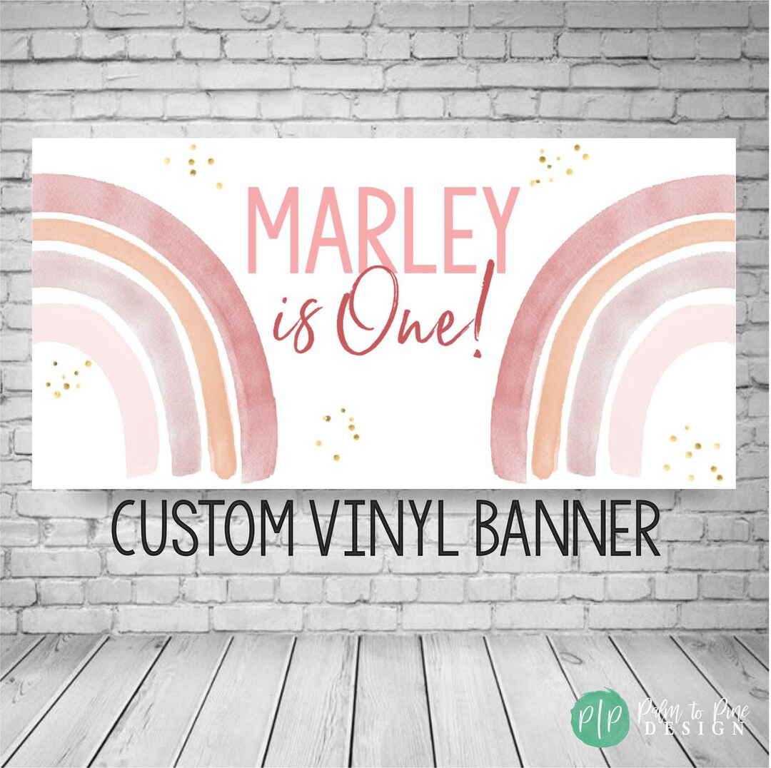 Boho Rainbow Birthday Banner, Rainbow Birthday Party, Modern Rainbow ...