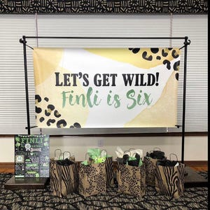 Cheetah Print Birthday Banner, Leopard Party Decorations (digital or ...