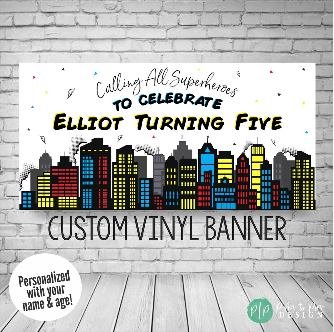 Superhero Birthday Banner, Superhero Party Banner, Super Hero Party ...