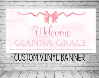 Pink Bow Party Sign - Etsy