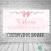 Pink Bow Baby Shower Banner, Pink Bow Party Sign, Pink Ribbon Banner ...
