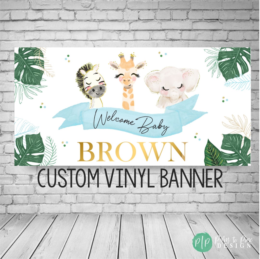 Jungle Baby Shower Banner, Jungle Baby Shower Decorations, Safari ...
