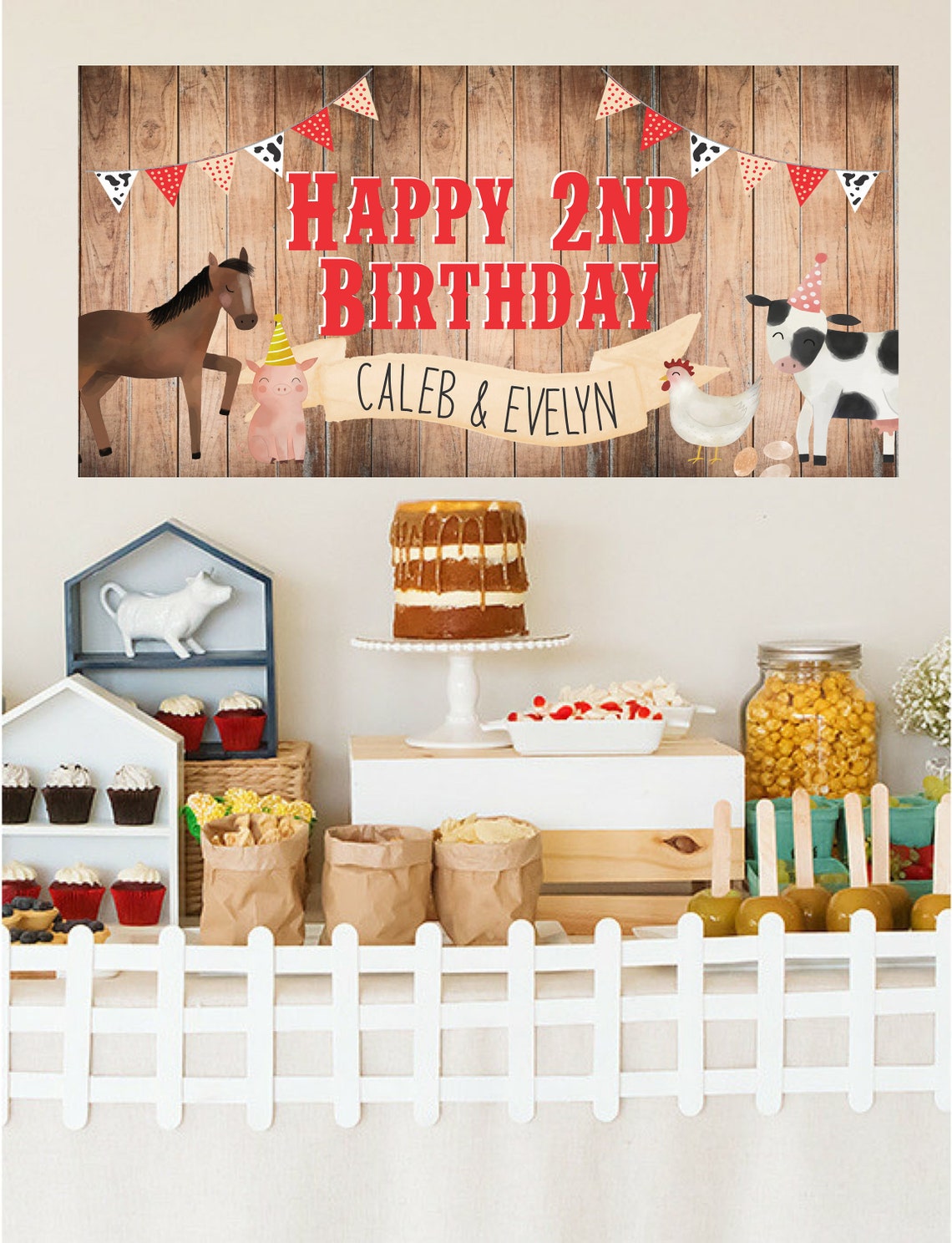Farm Birthday Banner Barnyard Party Decor Farm Birthday - Etsy
