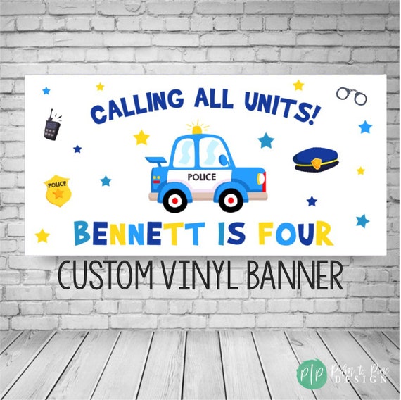 Calling All Units Banner, Things that go birthday, Boy Birthday Banner ...