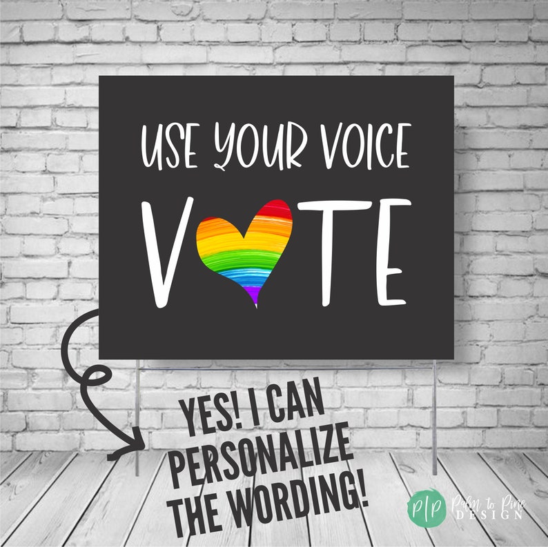 Rainbow Vote Sign Gay Pride Yard Sign LGBTQ Vote Election - Etsy
