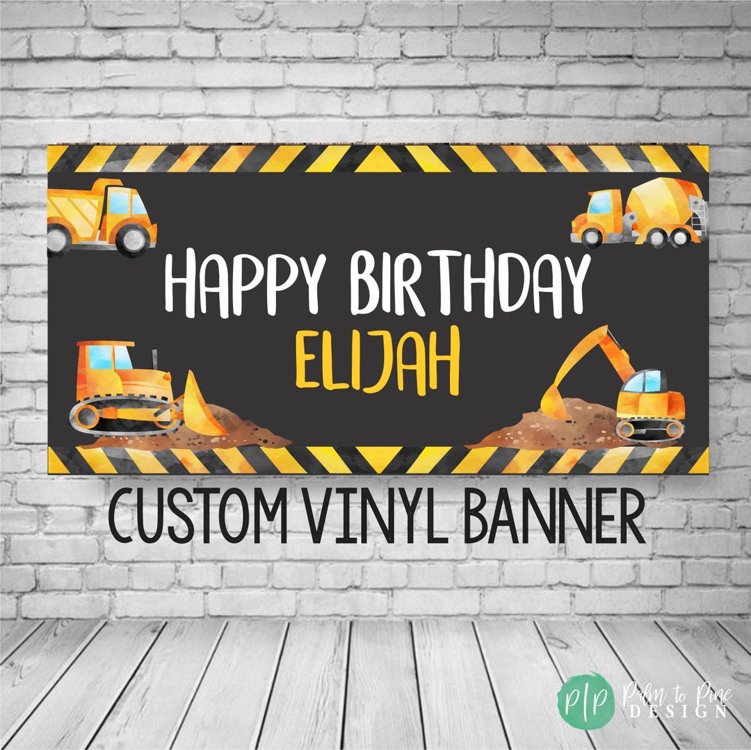 Construction Birthday Banner, Construction Banner, Construction ...