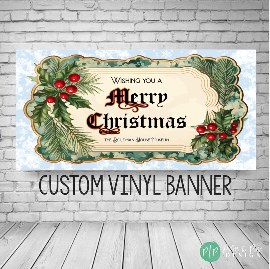 Vintage Christmas Banner, Winter Festival Sign, Christmas Banner for ...