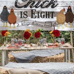 Chicken Birthday Banner, Barnyard Party Decor, Farm Birthday, This ...