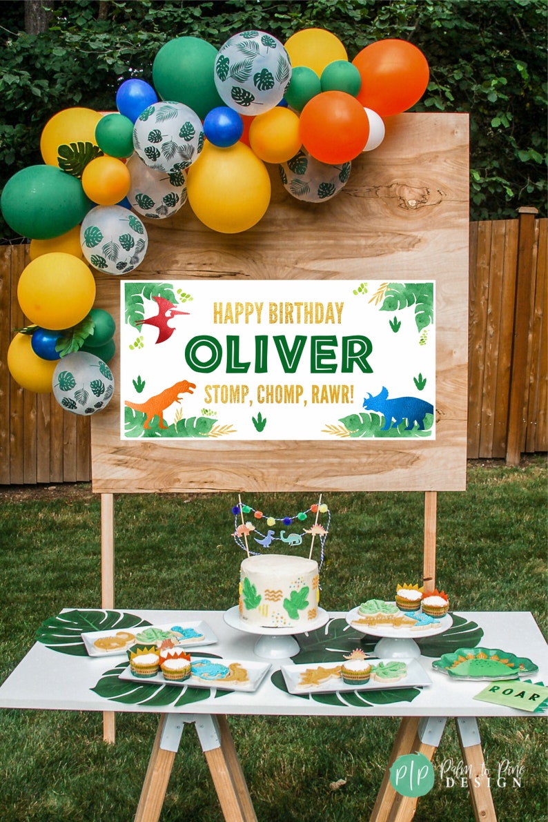 Dinosaur Birthday Banner Dinosaur Birthday Decorations | Etsy
