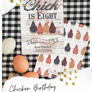 Chicken Birthday Invitation, This Chick is One Rustic Farm Invite ...