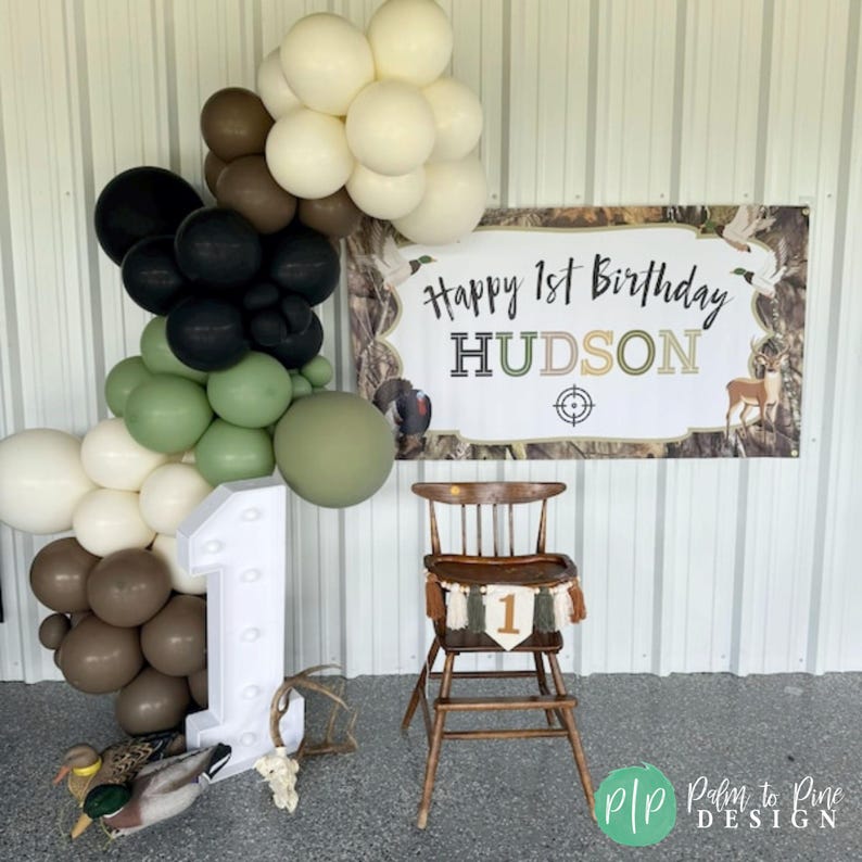 Hunting Birthday Banner, Personalized Outdoor Camo Party Decor - Etsy