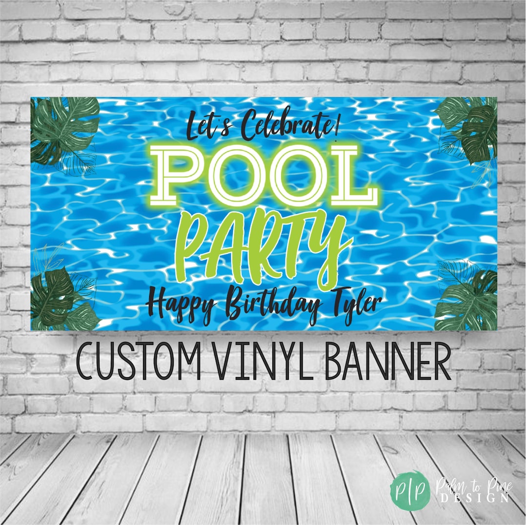 Pool Party Backdrop, Pool Party Birthday Banner, Pool Party Decorations ...