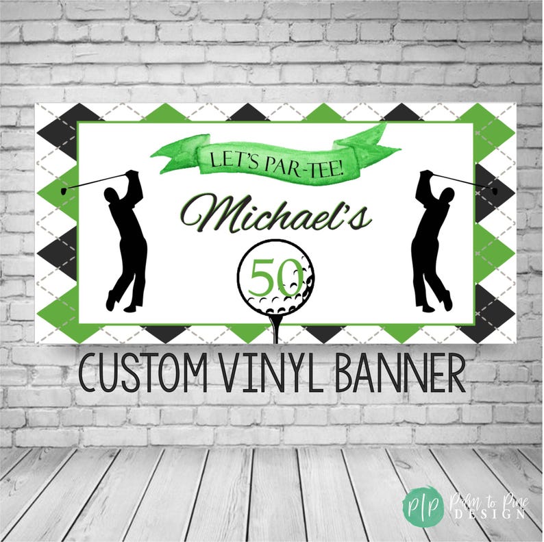 Golf Birthday Banner, Personalized Golf Par-tee Decorations, Hole in ...