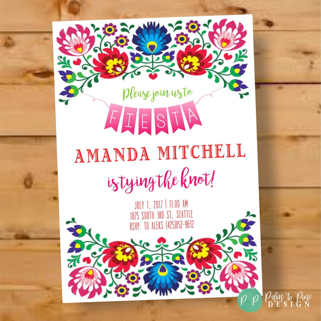 Fiesta Bridal Shower Invitation, Fiesta Bridal Shower Invite, Mexican ...