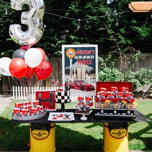 Race Car Birthday Banner, Grand Prix Poster, Race Car Backdrop, Custom ...
