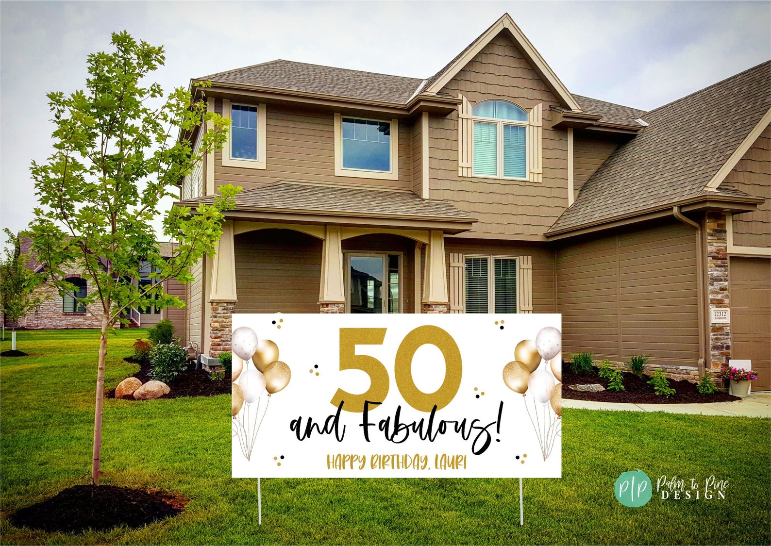 50th Birthday Banner: Personalized Gold Glitter Party Backdrop (custom ...