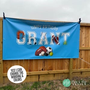 Sports Birthday Banner, Sports Banner, Sports Birthday Party ...