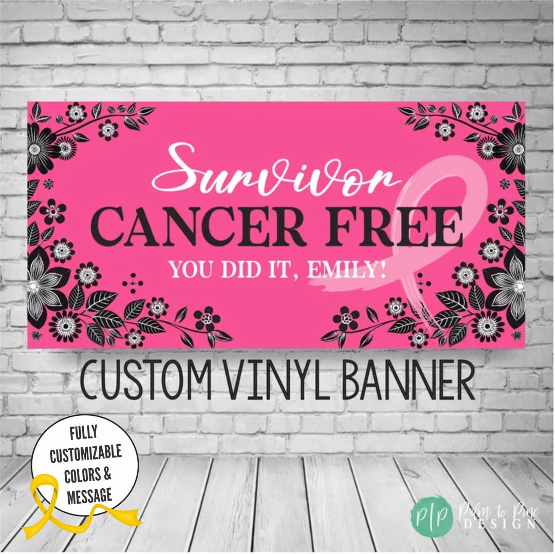 Cancer Survivor Banner, Personalized | Custom Colors, Ribbon and ...