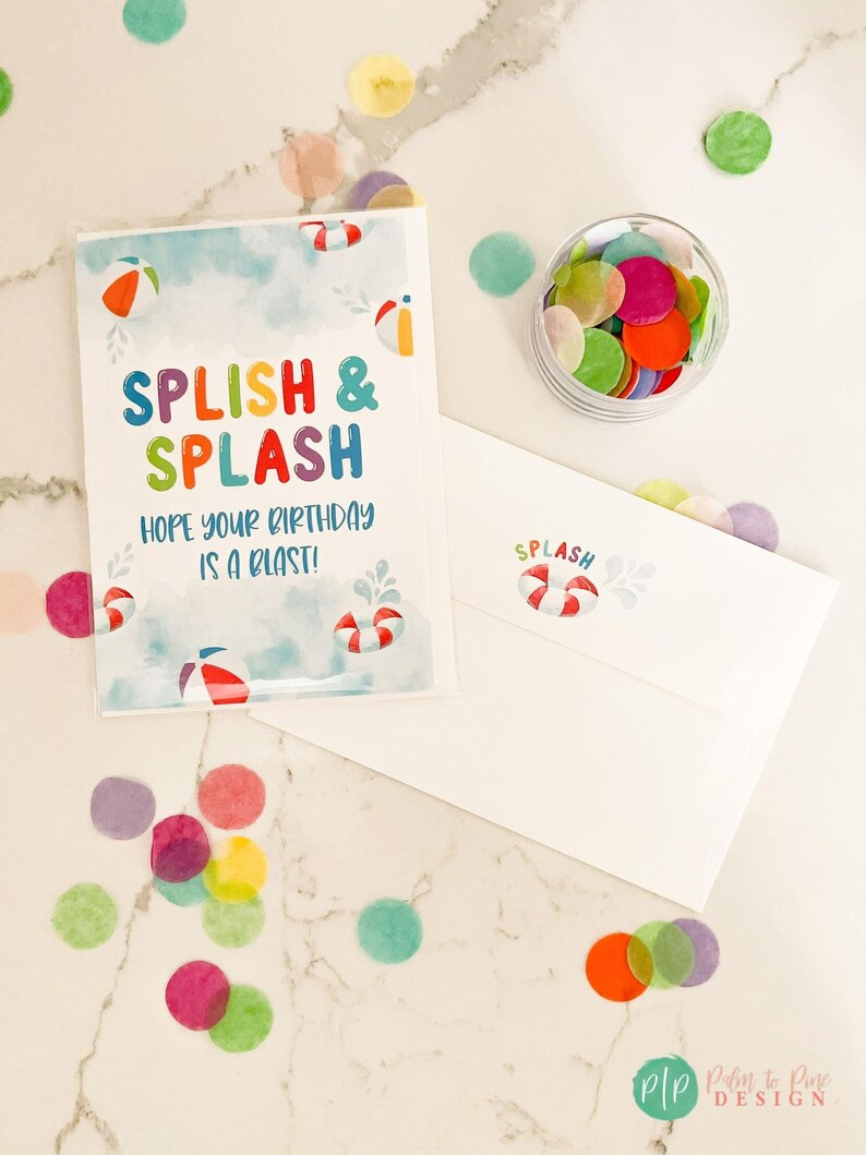 Happy Birthday Card Pool Party Birthday Card Kids Birthday - Etsy