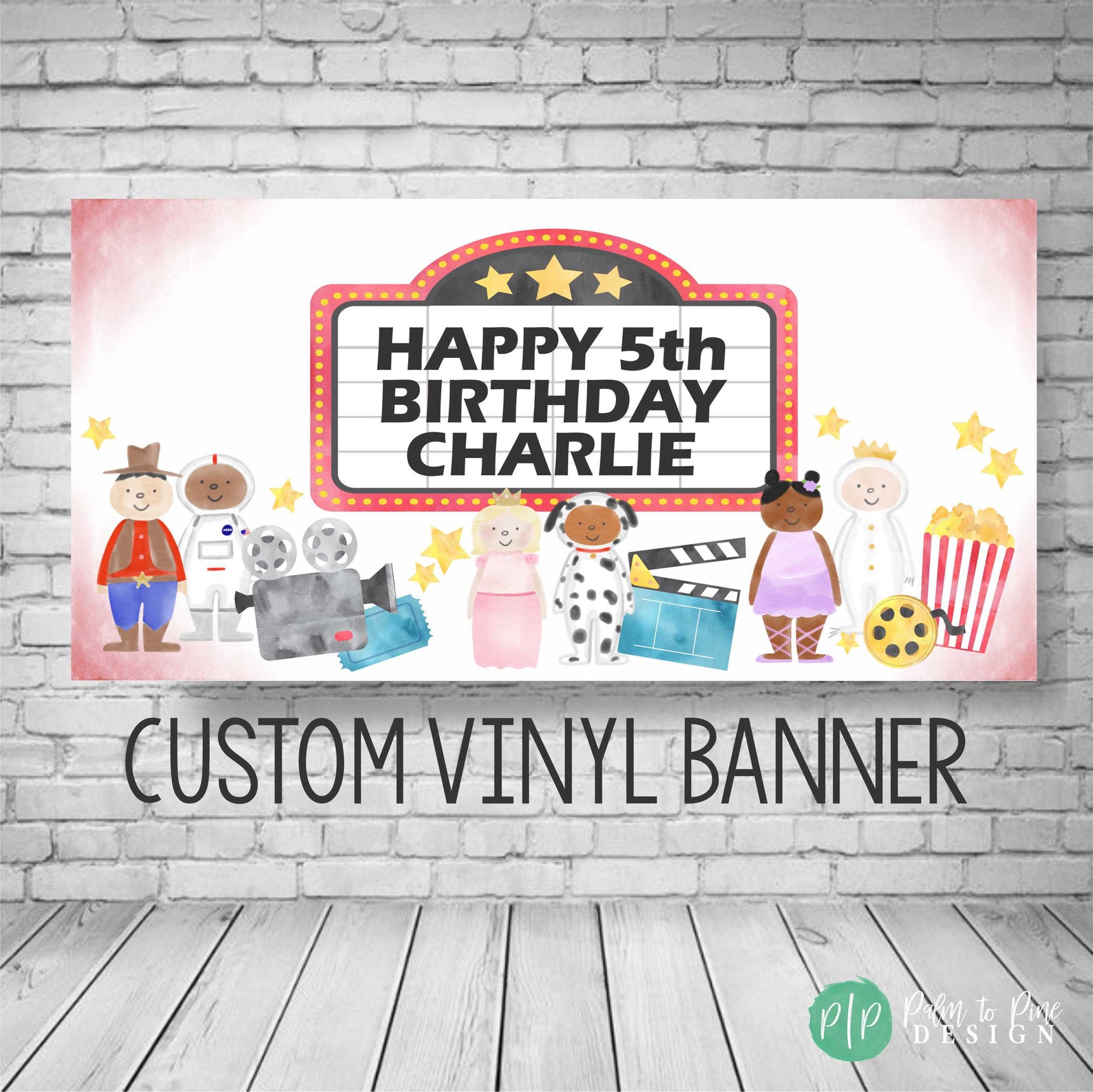 Movie Night Birthday Banner Movie Party Decor Movie - Etsy