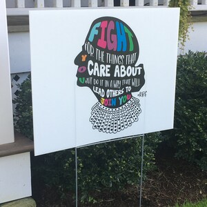 RBG Sign, Women's Rights Yard Sign, Vote Yard Sign, Political Yard Sign ...