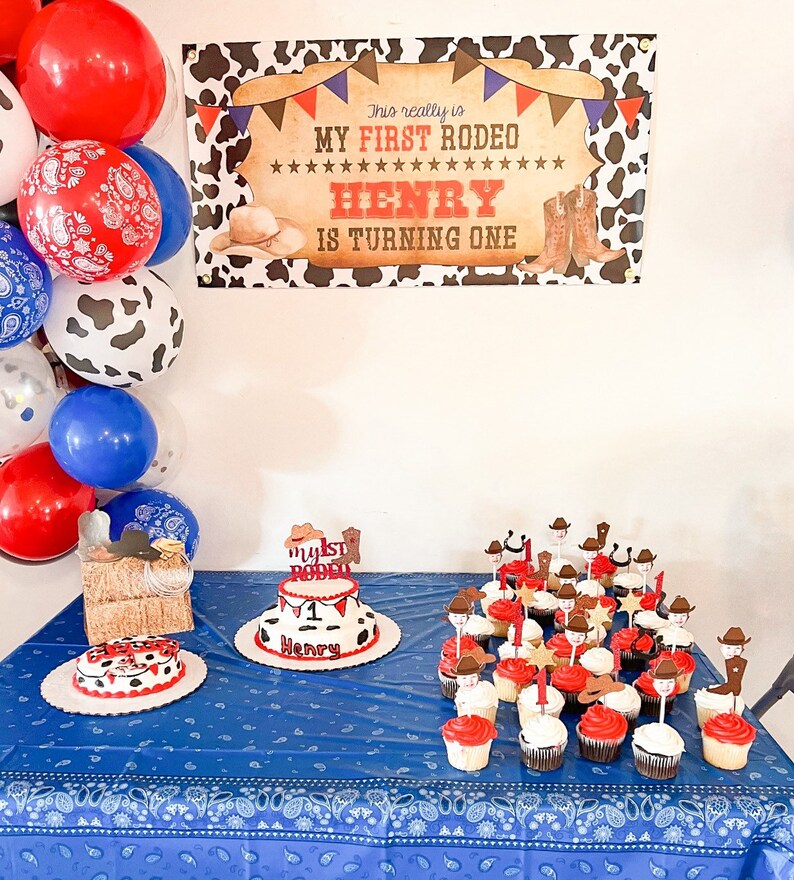 Cowboy Birthday Banner Cowboy Party Decor Cowgirl Birthday - Etsy