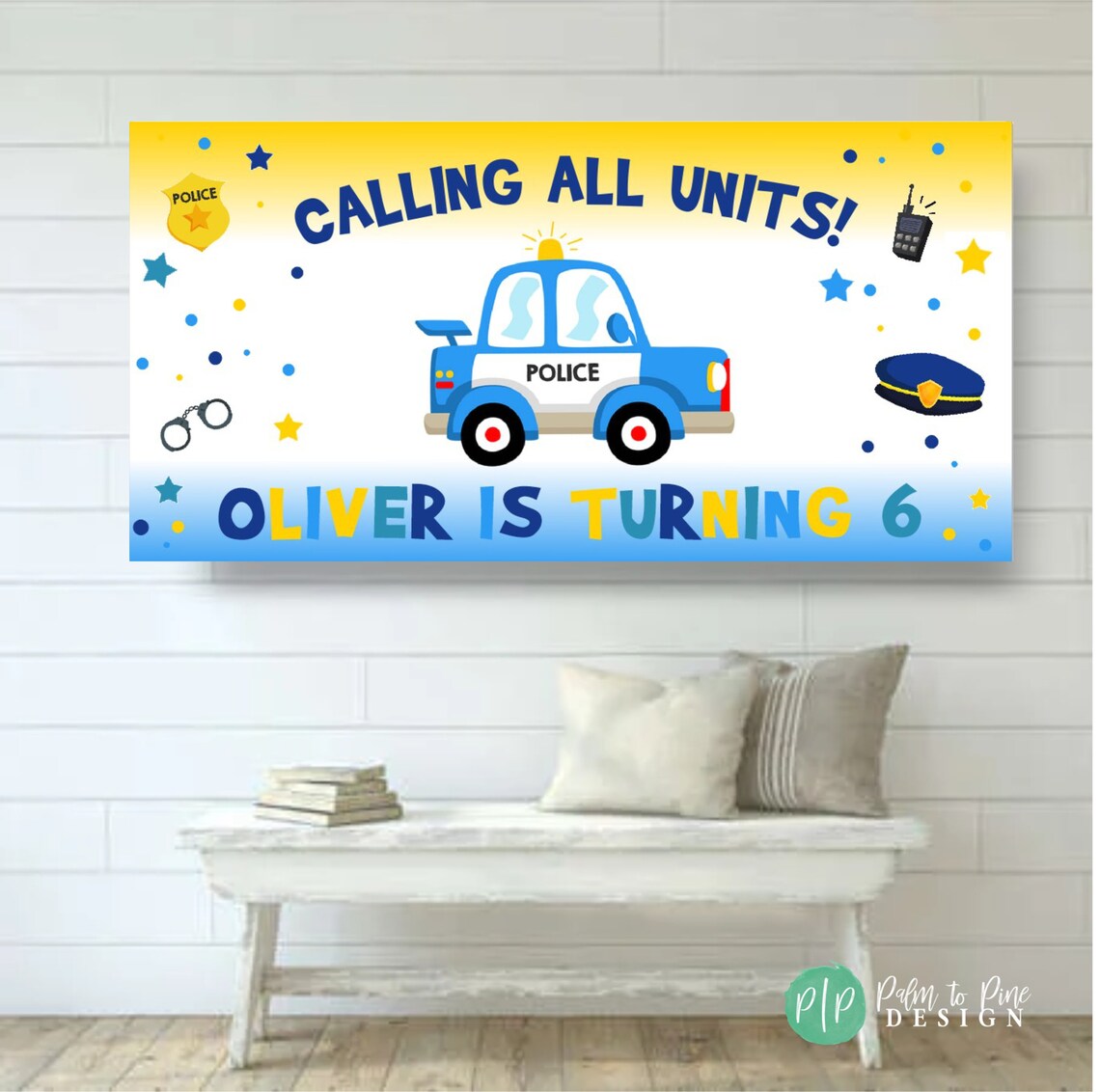 Police Car Banner Police Birthday Decor Police Birthday - Etsy