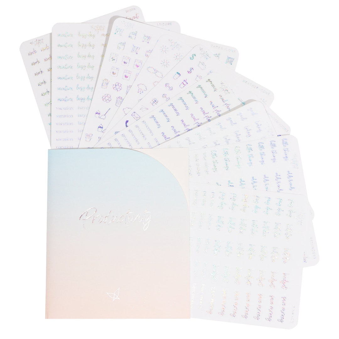 Productivity - Pixie Dust Clear Foil Planner Stickers - Functional - Icons - Words - Over 600 ...