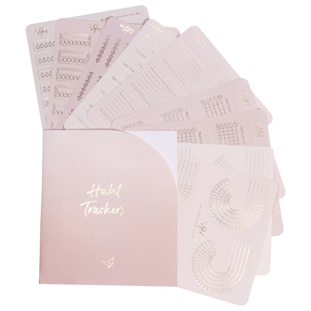 Habit Trackers - Rose Gold Planner Stickers - Goal Setting - Water ...