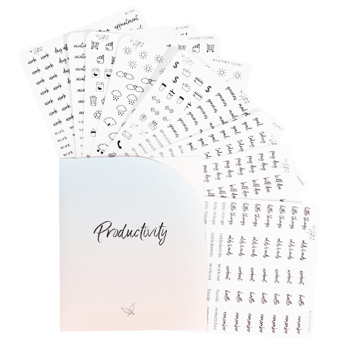 Productivity Black Clear Print Planner Stickers - Etsy