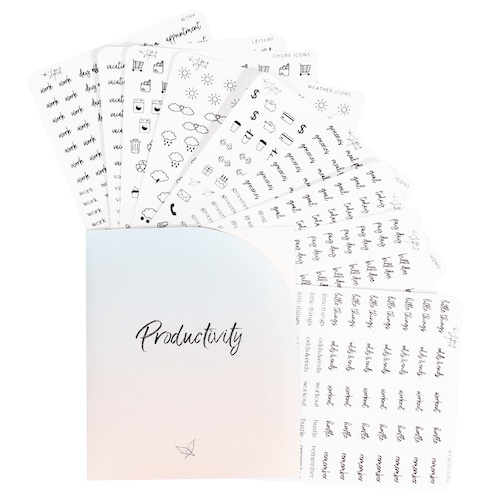 Productivity Black Clear Print Planner Stickers - Etsy