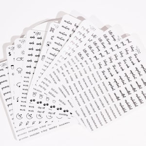 Productivity - Black Clear Print - Planner Stickers - Functional ...