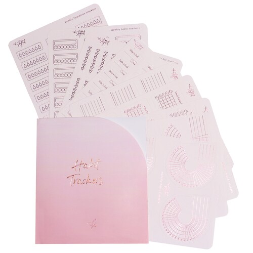 Habit Trackers Rose Gold Planner Stickers Goal Setting - Etsy