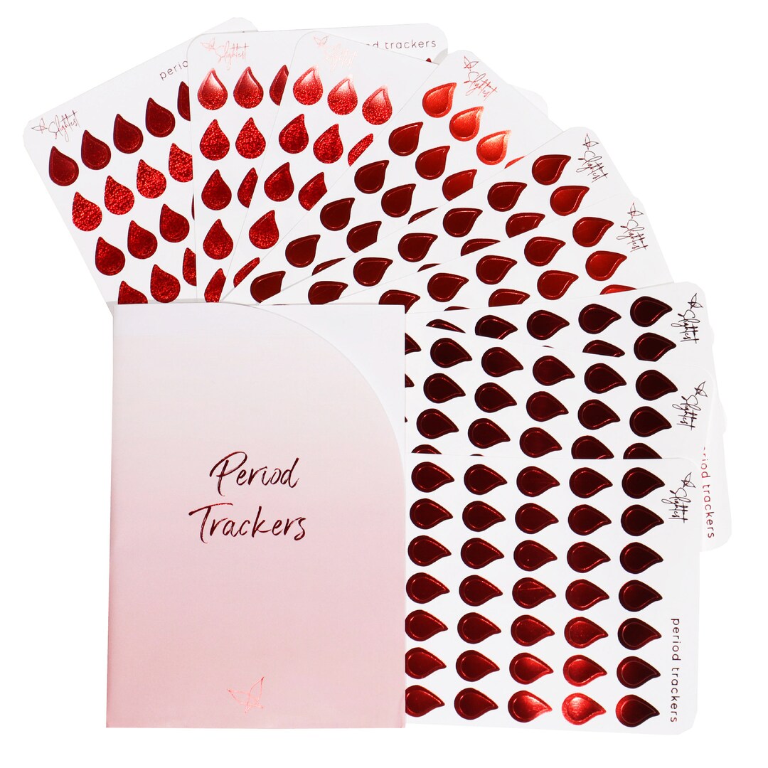 Period Trackers Red Shiny Foil Planner Stickers Menstrual Cycle - Etsy