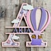 Animals in Hot Air Balloon Wooden Personalised Letter - Hand Painted in ...