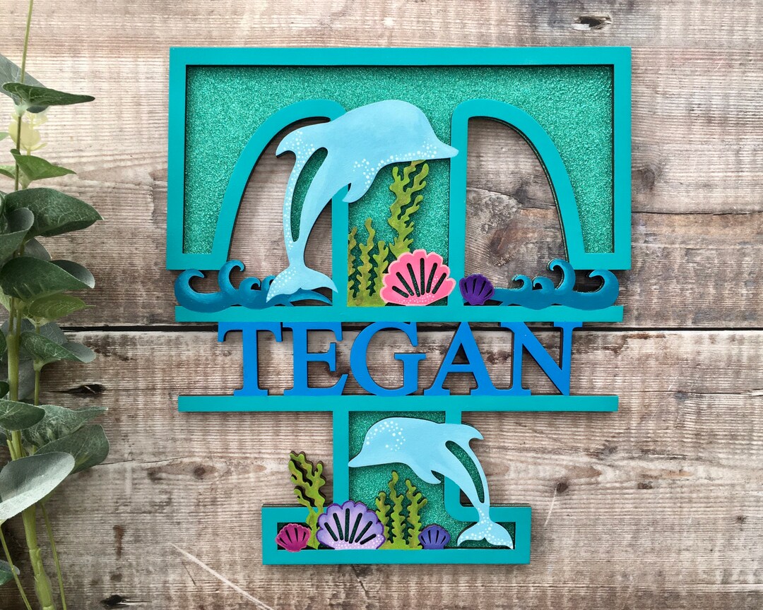 Dolphin Personalised Wooden Letter 2 Sizes Hand Painted Any Colours - Etsy