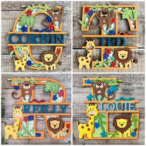 Jungle | Safari | Zoo Wooden Personalised Letter Sign - Hand Painted in ...