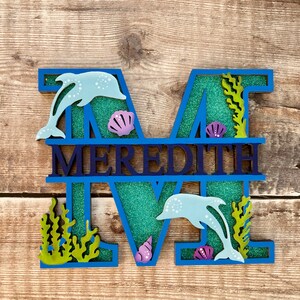 Dolphin Personalised Wooden Letter 2 Sizes Hand Painted Any Colours - Etsy
