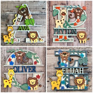 Jungle | Safari | Zoo Wooden Personalised Letter Sign - Hand Painted in ...