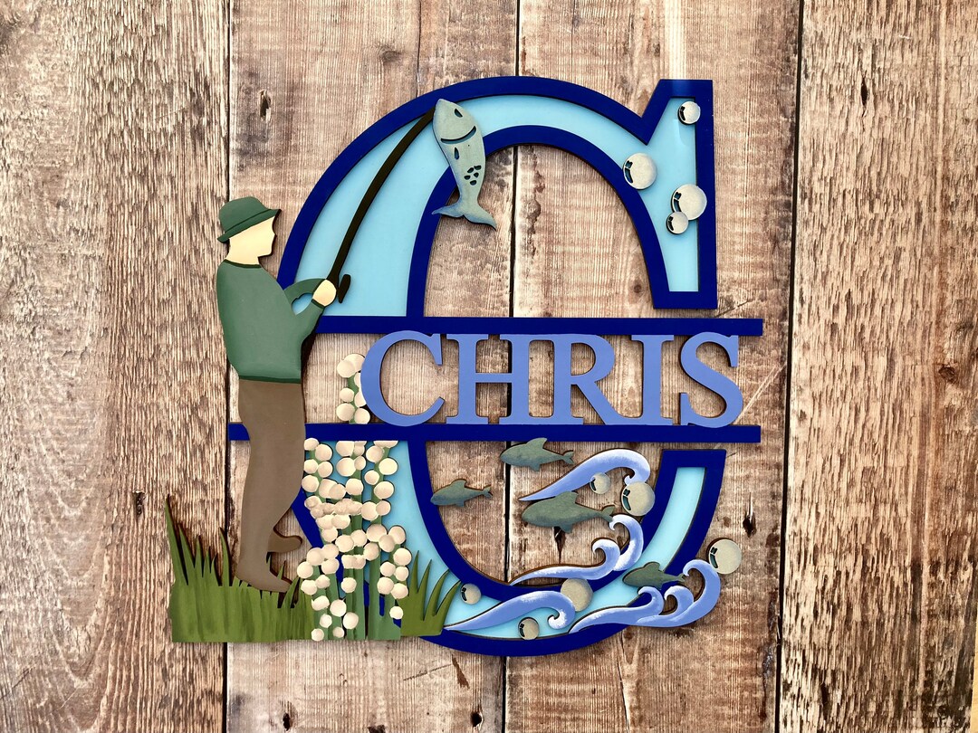 Fishing Personalised Wooden Letter Angler Angling - 2 Sizes Hand ...