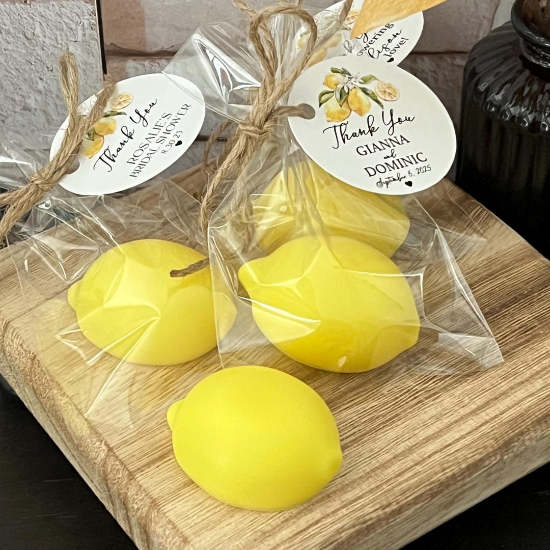 Lemon Soap Favors- Bridal Shower Lemon Scented Soaps, Lemon Baby Shower ...