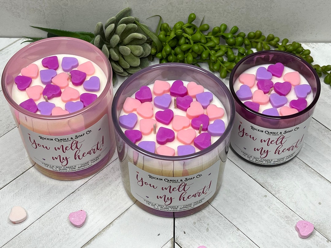 You MELT MY HEART Candle, Conversation Hearts Candle, Valentines Gift ...