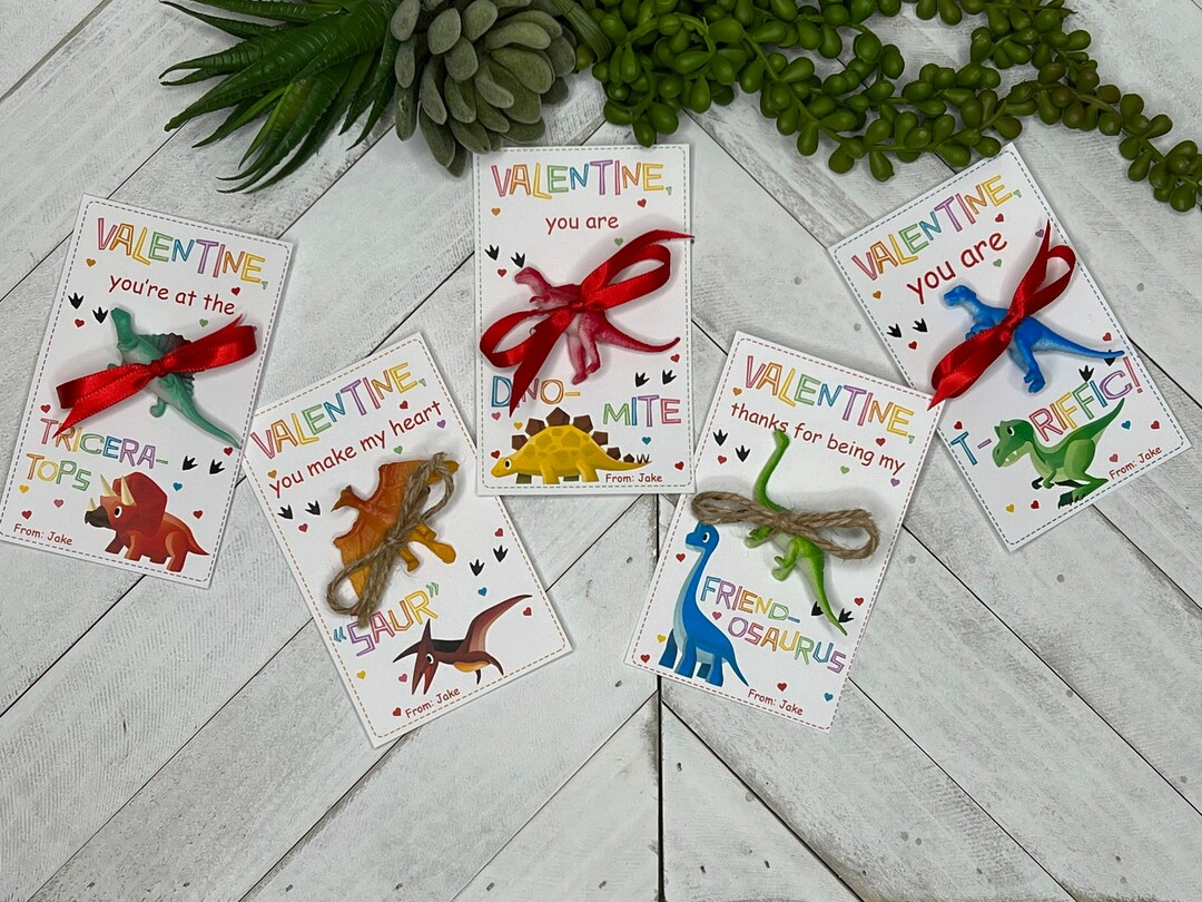 DINOSAUR Dino-mite Valentines Day Treat Tags Cards Classroom Non Candy ...