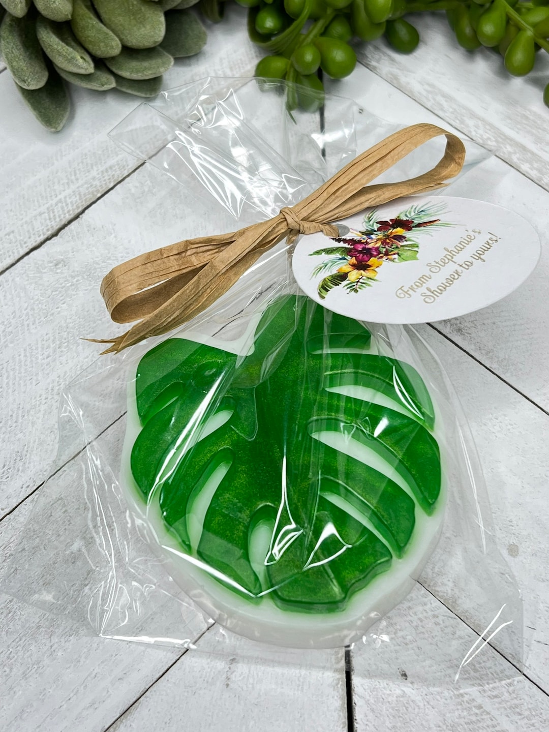Monstera Leaf Vegan Soap Favors: Tropical Bridal Shower Soaps - Etsy