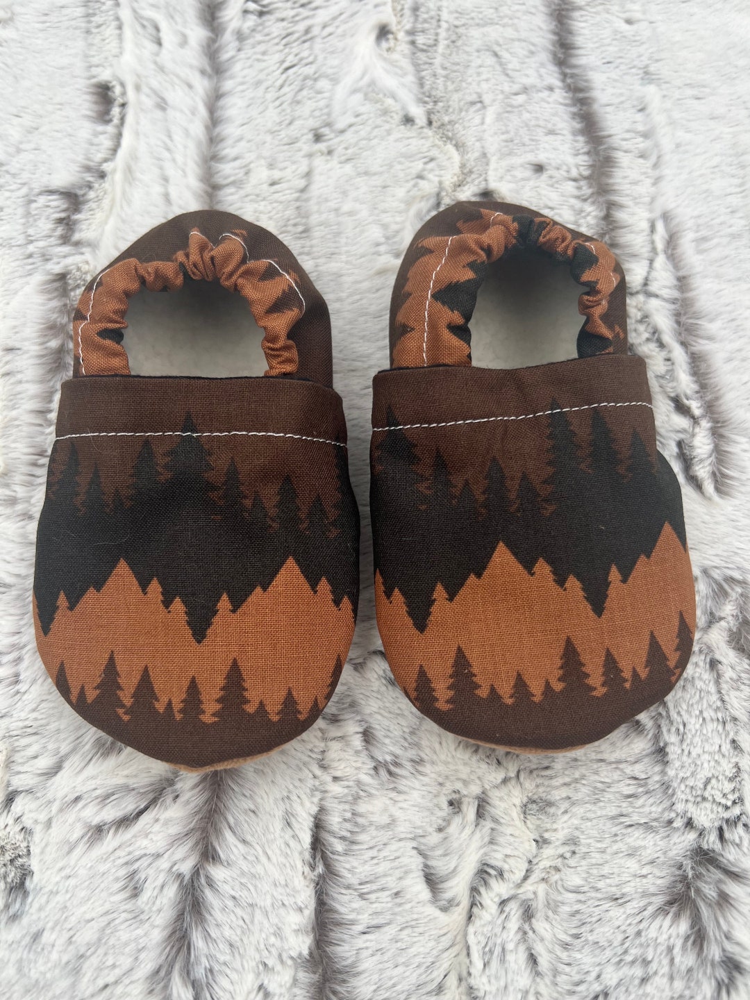 Pine Tree Baby Booties, Forrest Soft Soled Baby Shoes, Tree Crib ...